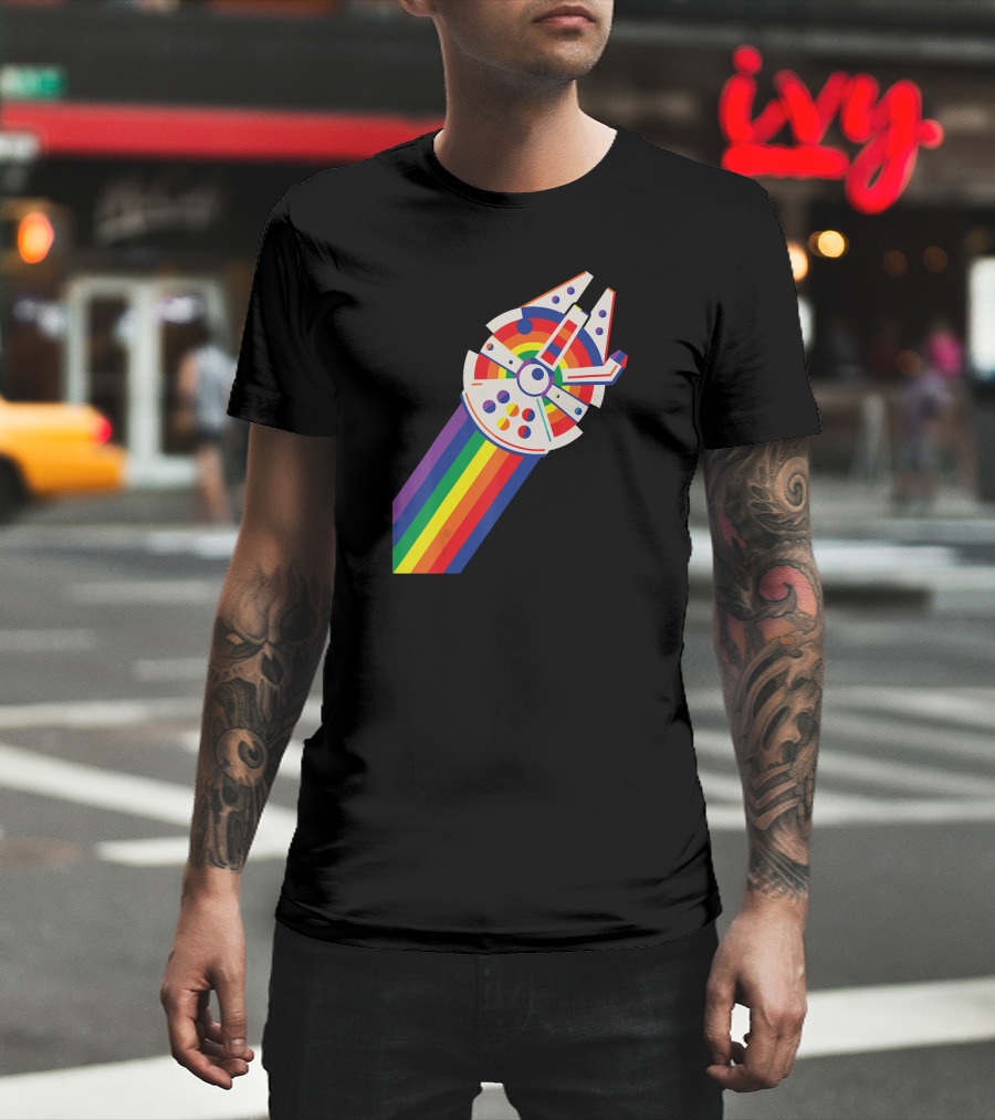 Star Wars Millennium Falcon Rainbow Pride T-Shirt