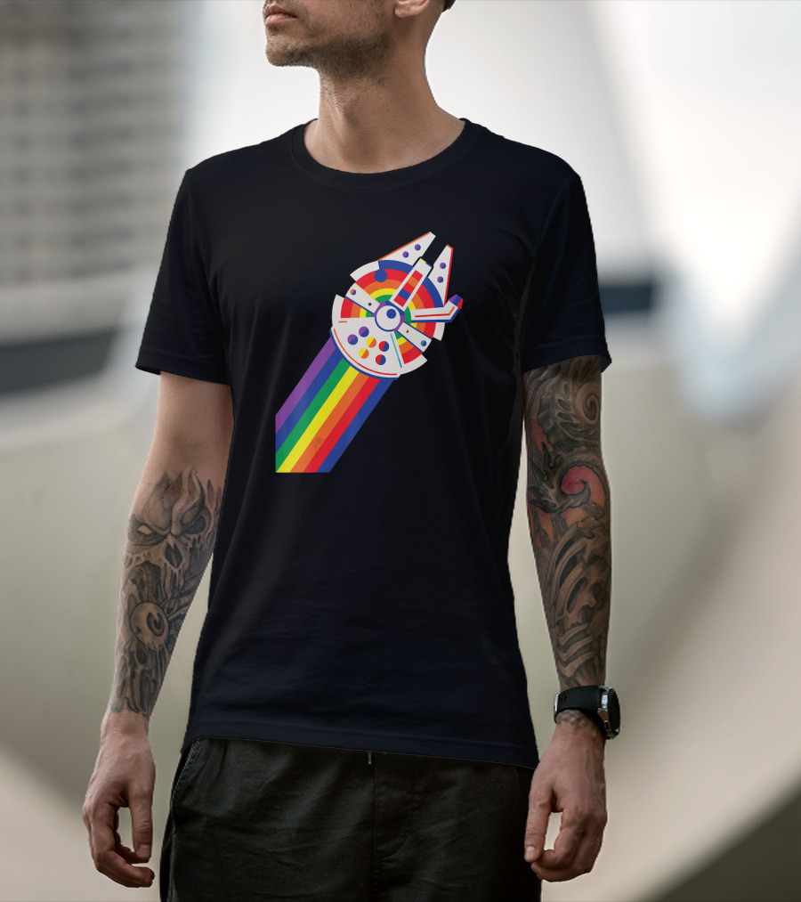 Star Wars Millennium Falcon Rainbow Pride T-Shirt