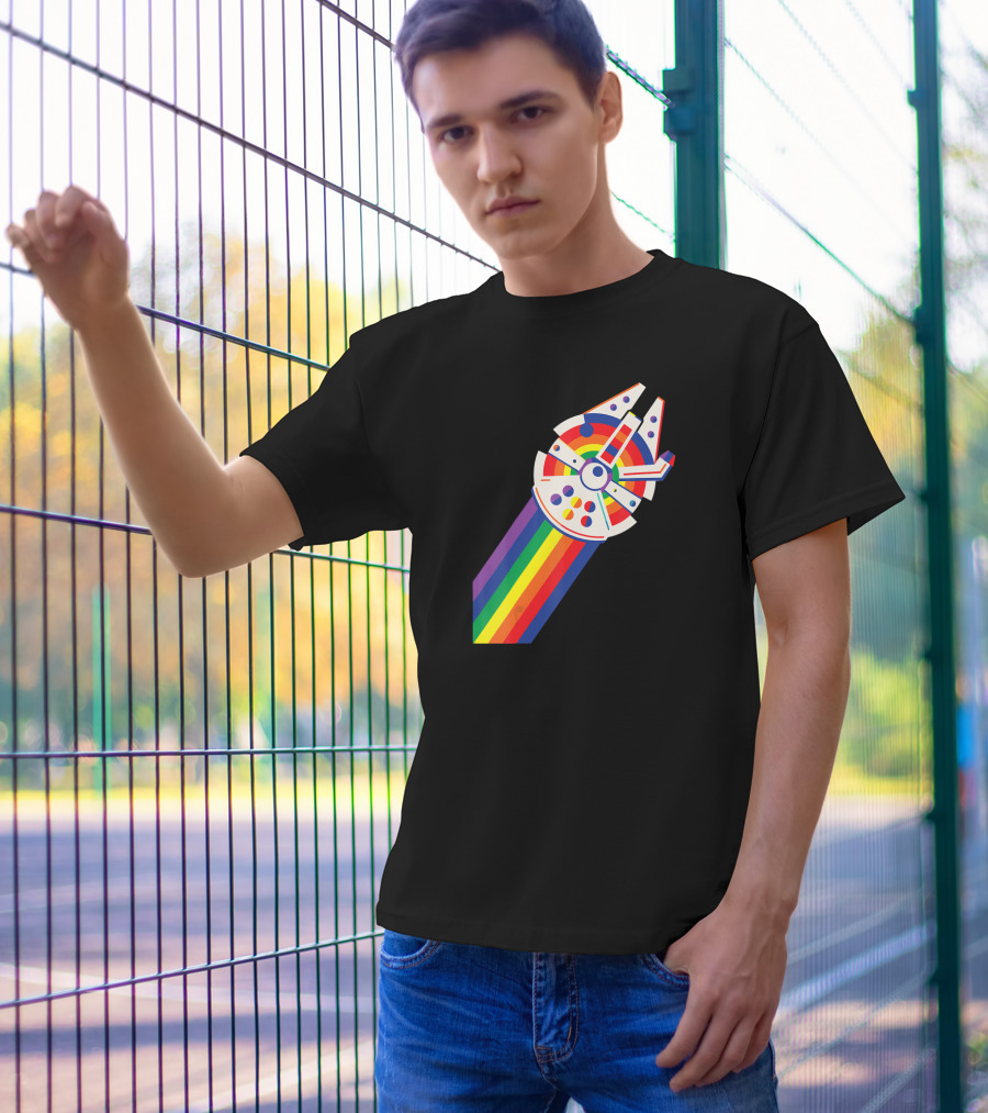 Star Wars Millennium Falcon Rainbow Pride T-Shirt