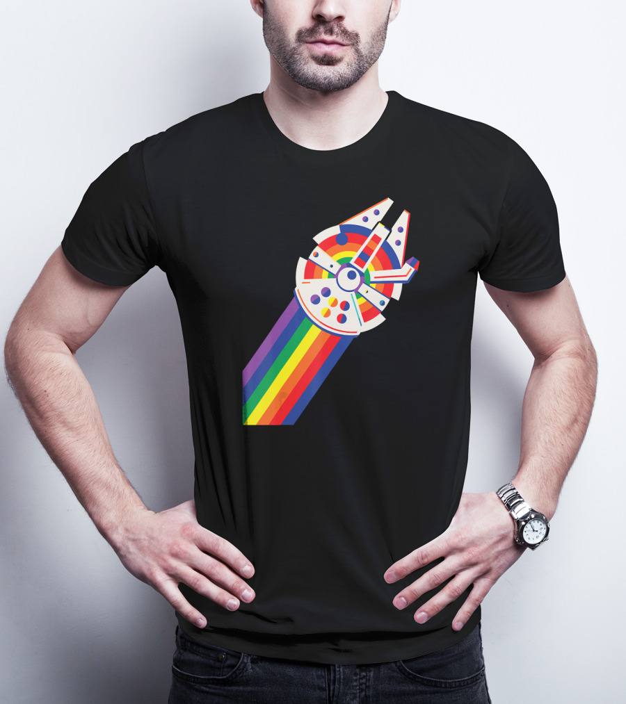 Star Wars Millennium Falcon Rainbow Pride T-Shirt