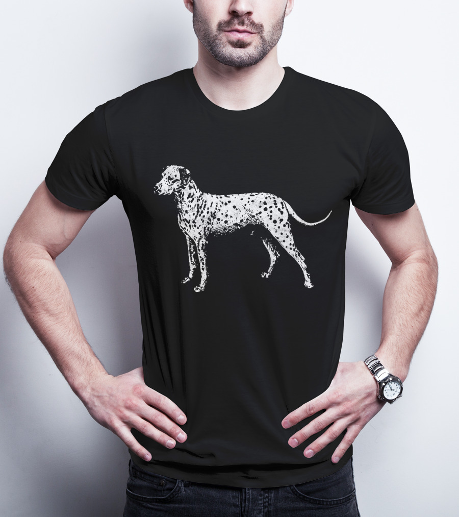 Minimalist Dalmatian Dog 80's Sun Vibe T-Shirt