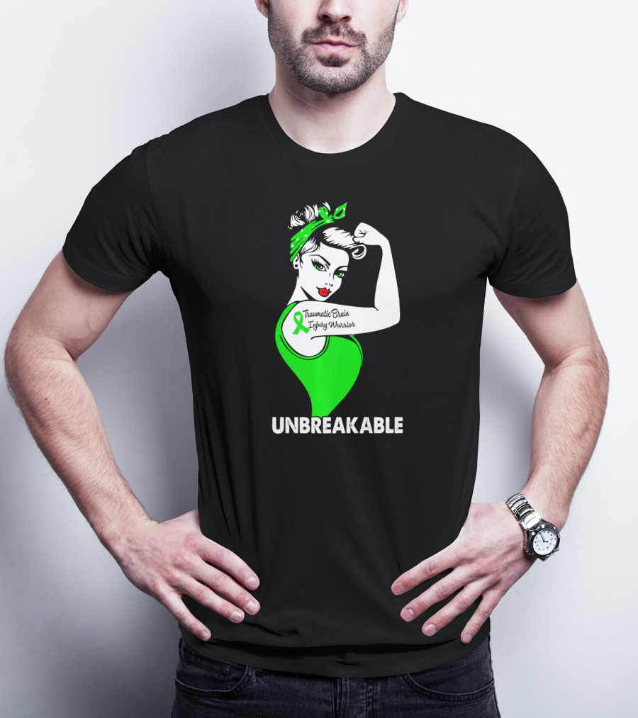 Unbreakable Traumatic Brain Injury Warrior TBI Awareness T-Shirt
