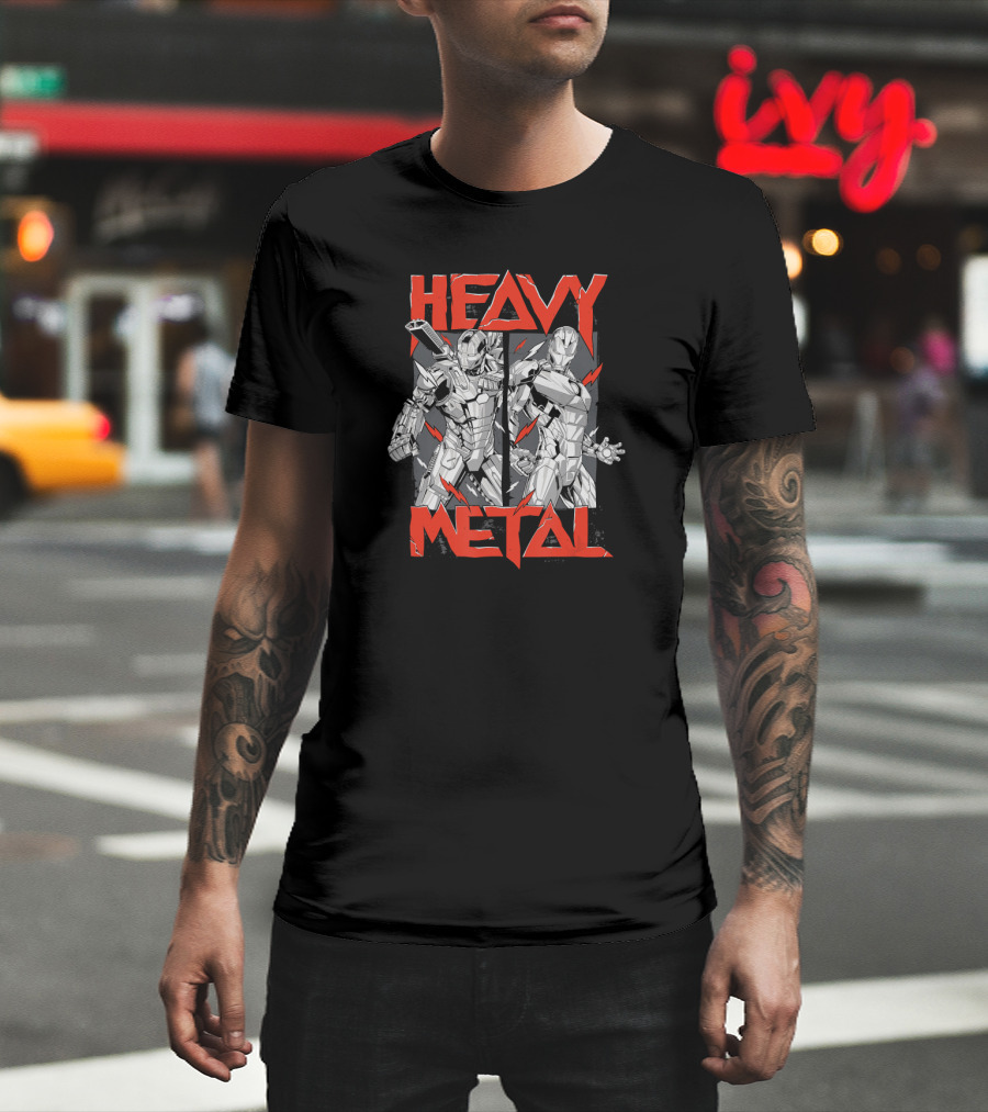 Marvel Avengers War Machine And Iron Man Heavy Metal Series T-Shirt