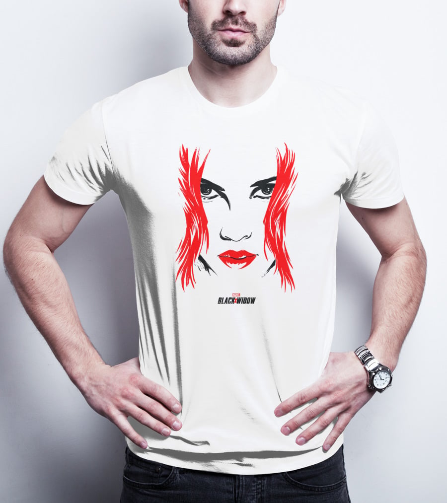 Marvel Black Widow Red Hair Face T-Shirt