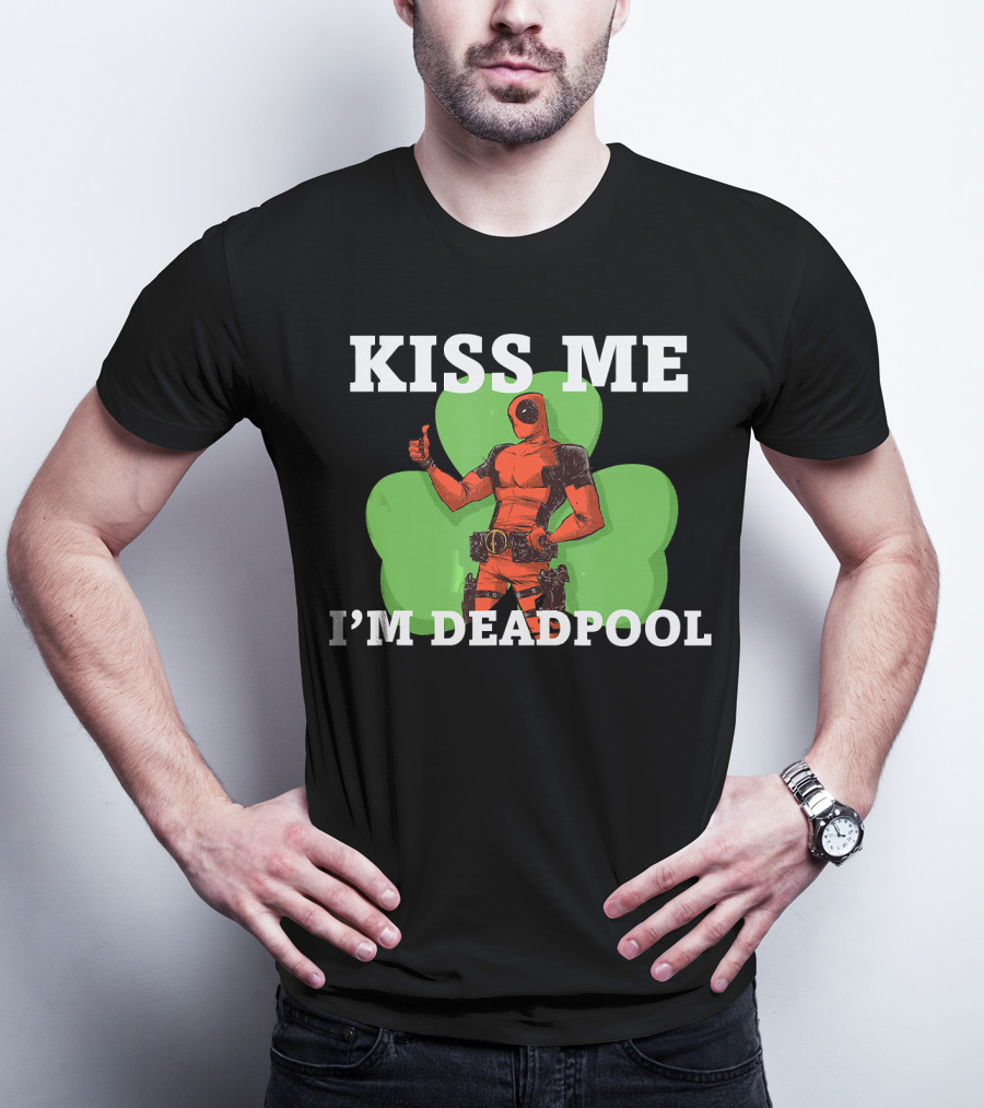 Marvel Kiss Me I'm Deadpool St. Patrick's Day Shamrock T-Shirt
