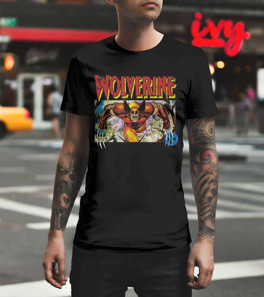 Wolverine Marvel X Men 90s Retro Style Art Classic Comic Panel T-Shirt