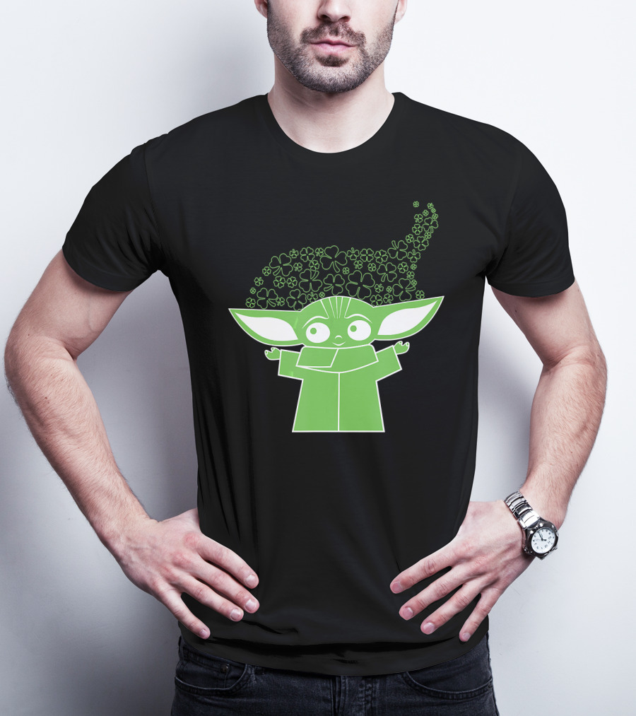 Star Wars The Mandalorian The Child Grogu Clover Charm T-Shirt