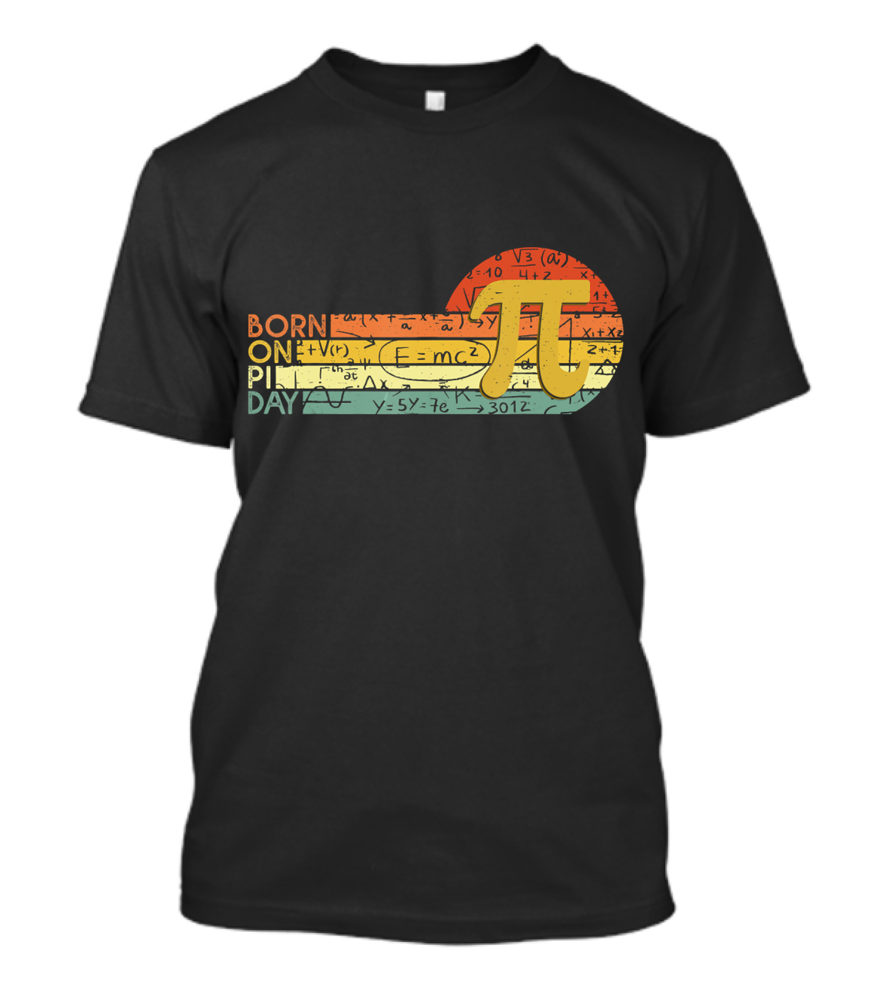 Born On Pi Day Math Equations Vintage Sunset Pi T-Shirt