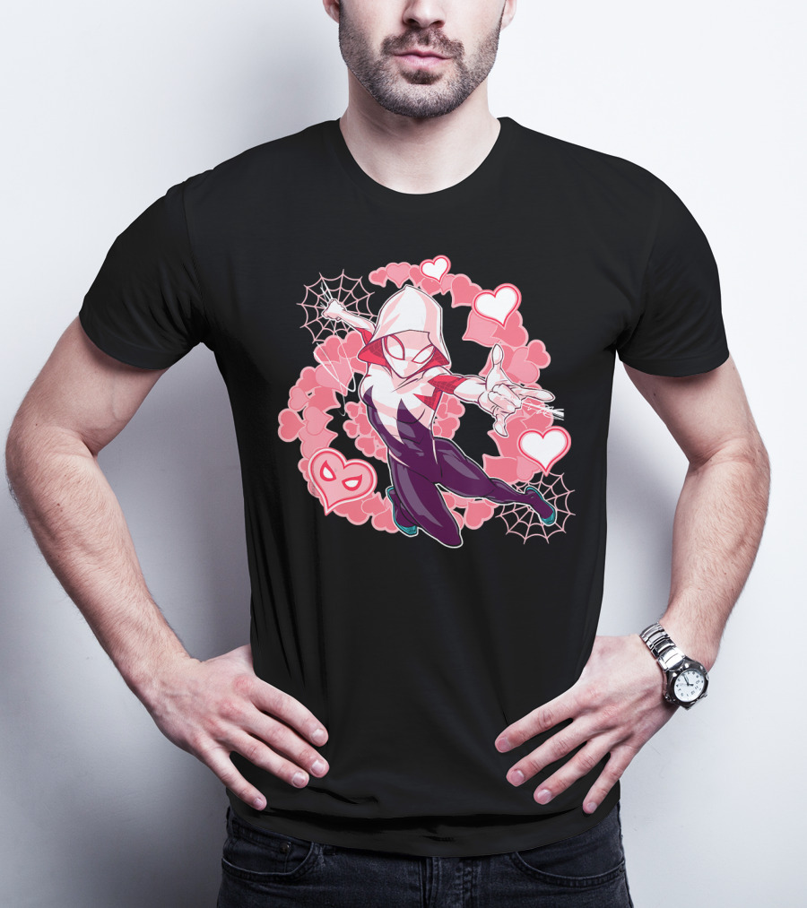Spider Gwen Hearts Into The Spider-Verse Marvel T-Shirt