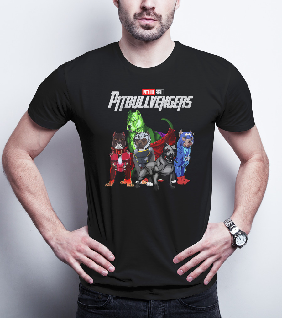 Pitbullvengers Funny Dog Pitbull Superhero T-Shirt