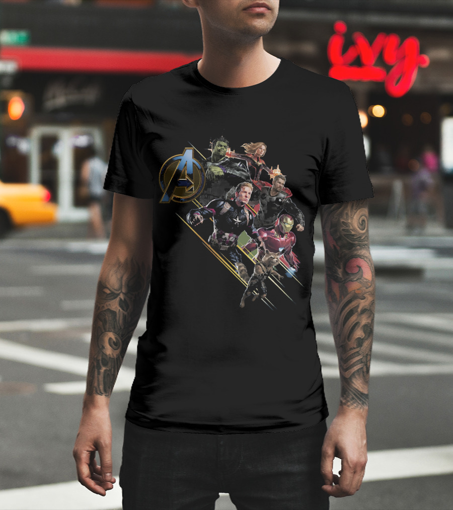 Marvel Avengers Hulk Iron Man Captain America Thor Black Widow T-Shirt