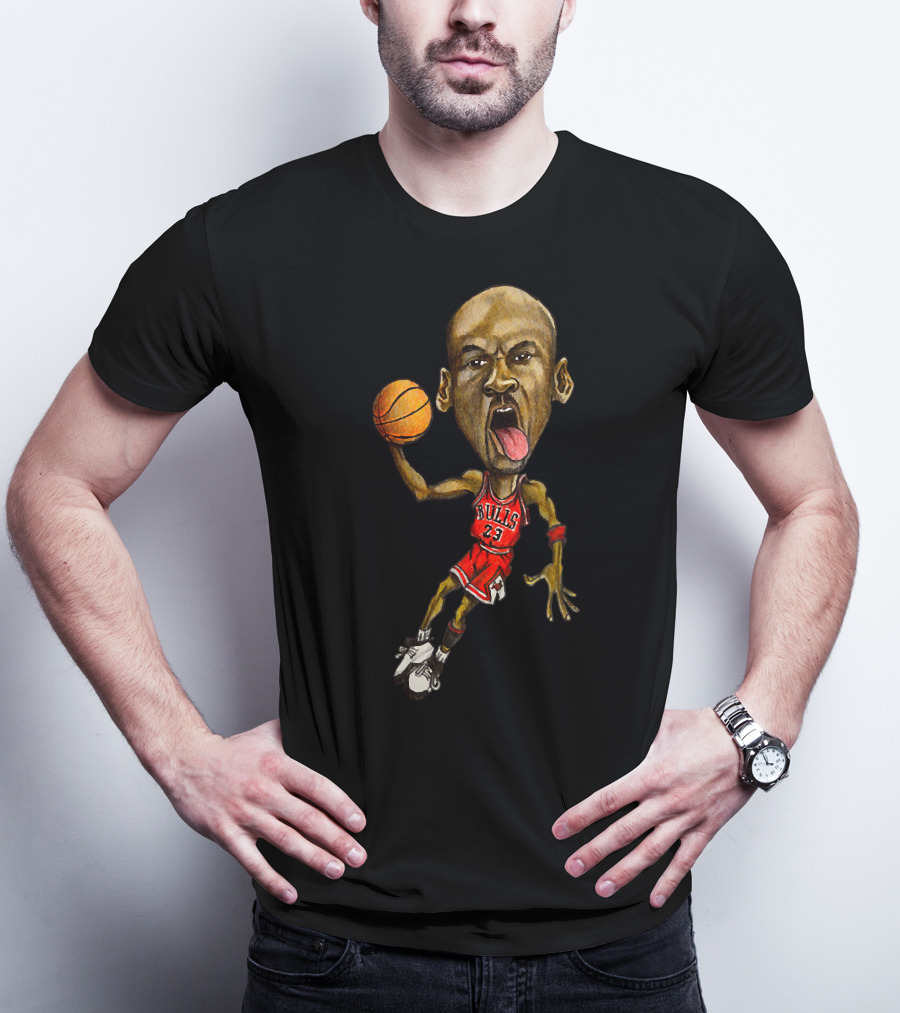 AIR Jordan Bulls 23 Caricature Basketball T-Shirt
