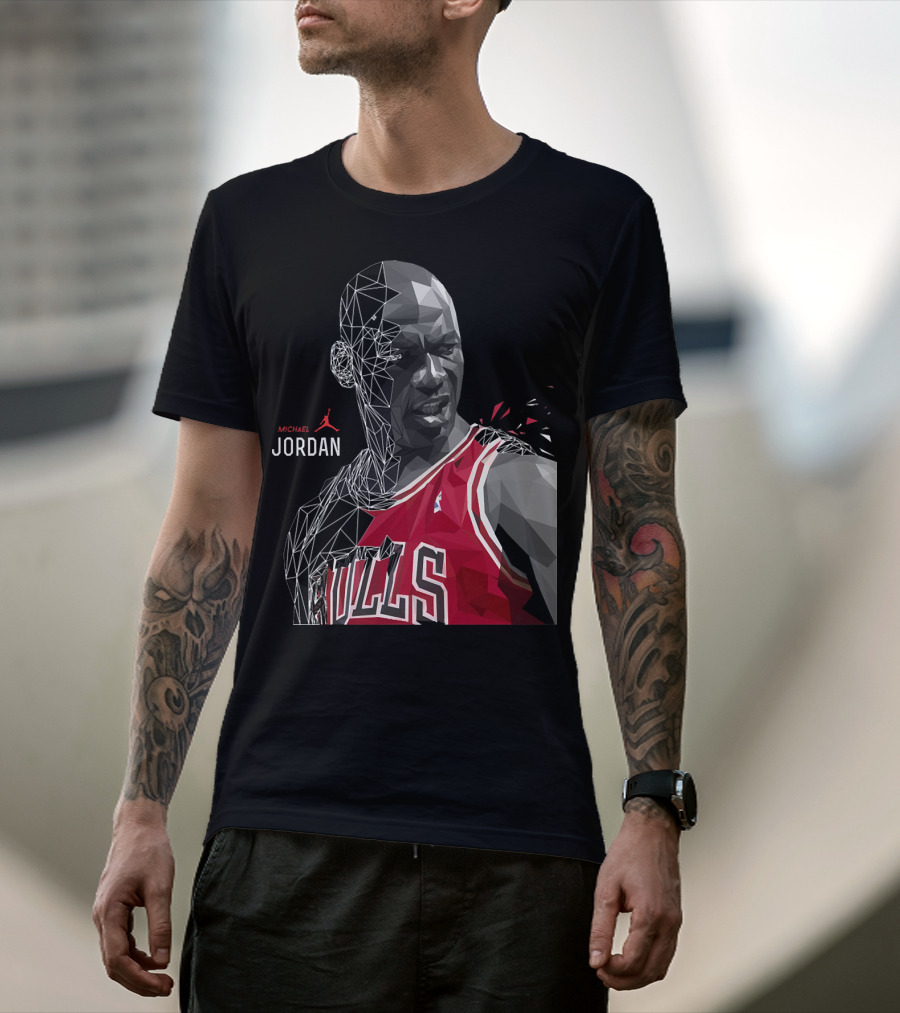 Michael Jordan Bulls Geometric Art 15 T-Shirt