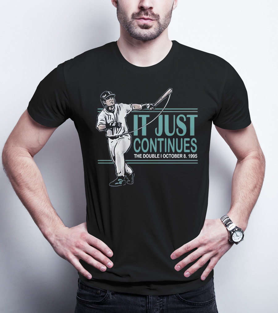 IT JUST CONTINUES The Double I October 8 1995 Baseball Player T-Shirt