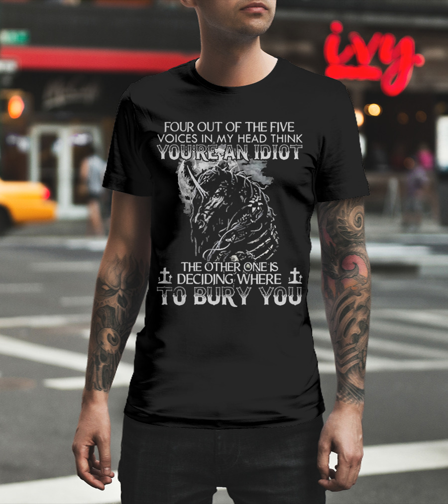 Four Out Of The Five Voices In My Head Think You're An Idiot Skull Unicorn Diamond T-Shirt
