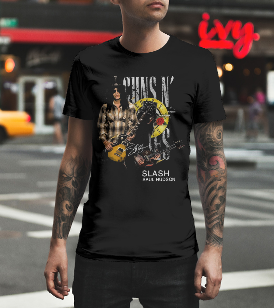 Guns N’ Roses Slash Saul Hudson Signature Image T-Shirt