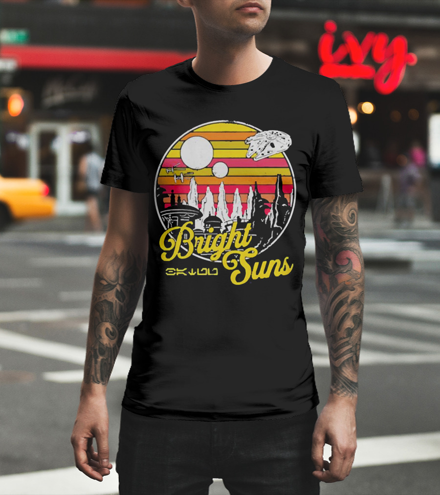 Bright Suns Star Wars Inspired Galactic Sunset Scene T-Shirt