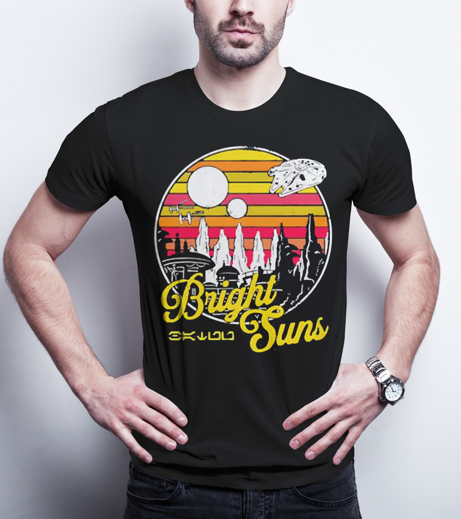 Bright Suns Star Wars Inspired Galactic Sunset Scene T-Shirt