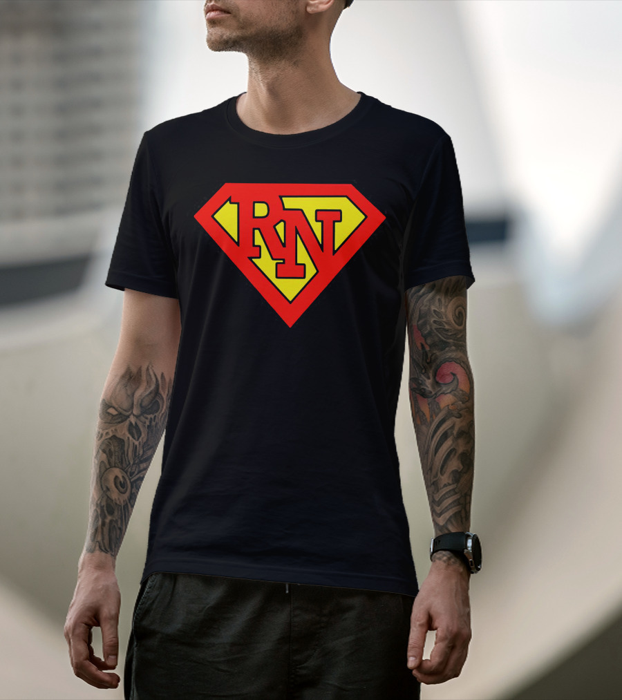 RN Superhero Nurse Emblem T-Shirt