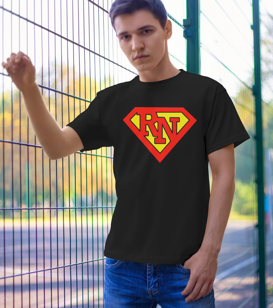 RN Superhero Nurse Emblem T-Shirt