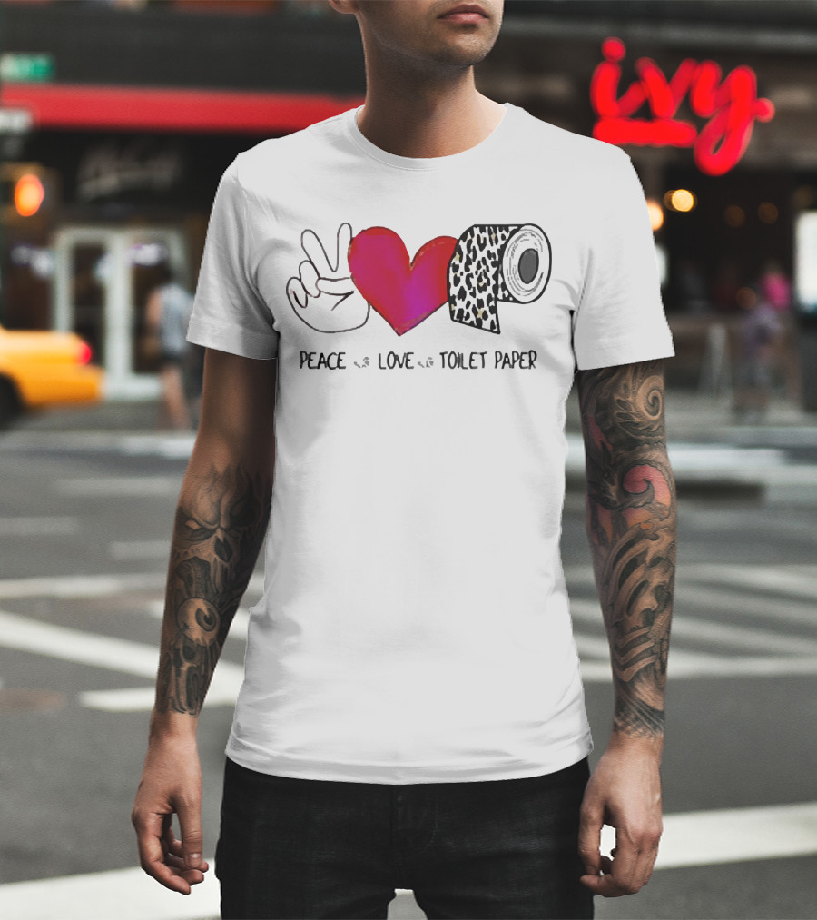 Peace Love Toilet Paper Leopard Print T-Shirt