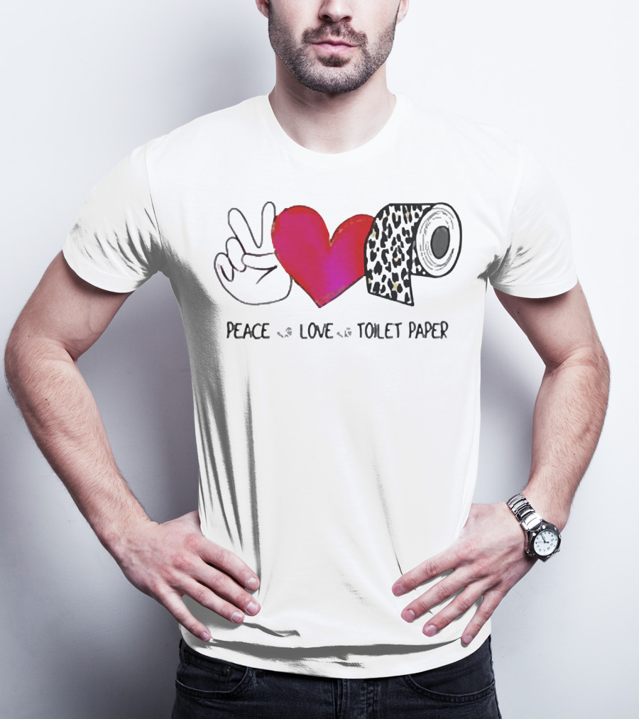 Peace Love Toilet Paper Leopard Print T-Shirt