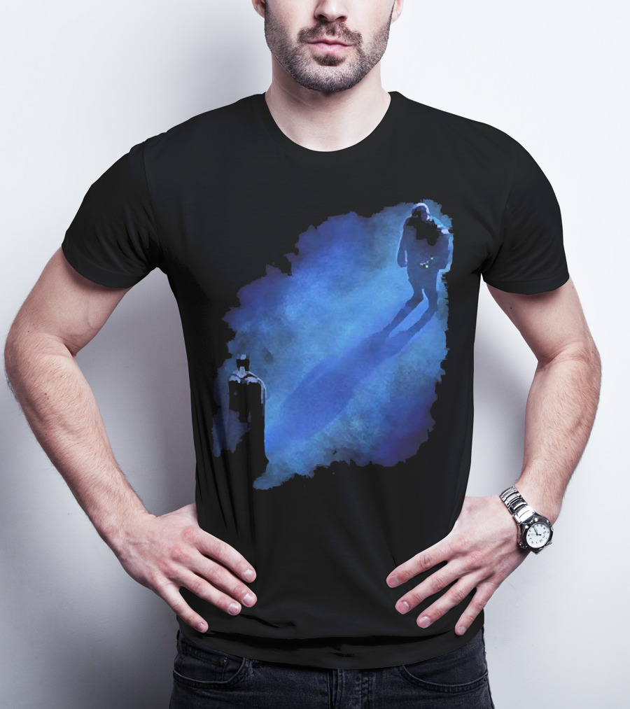 Batman Versus Thanos Blue Shadow Showdown T-Shirt