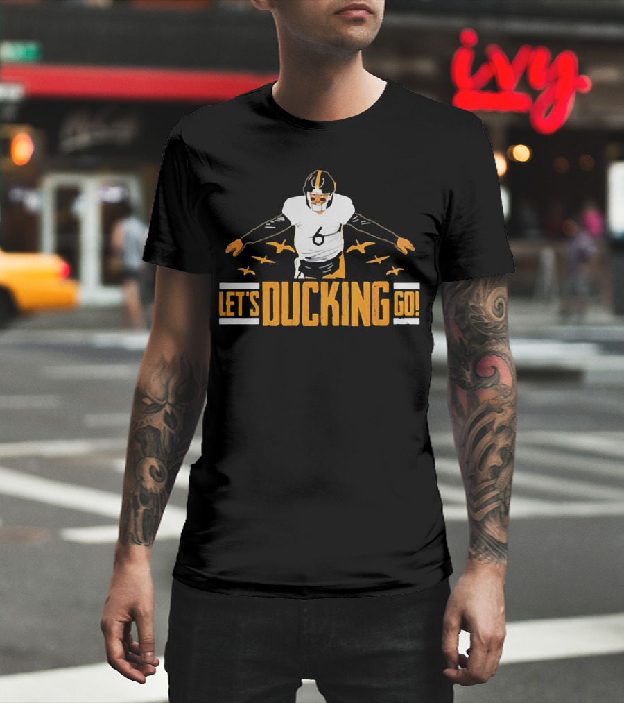 Let's Ducking Go Devlin Hodges Number Six Football T-Shirt