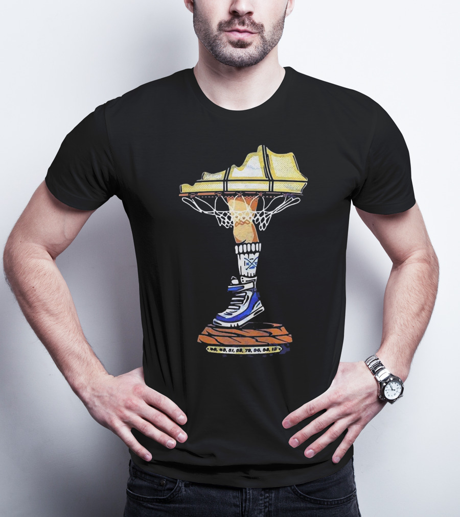 Kentucky Basketball Shoe Leg Lamp With State Map And Hoop T-Shirt