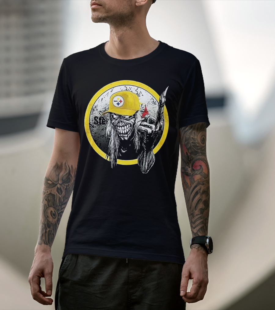 Pittsburgh Steelers Skull Fan T-Shirt