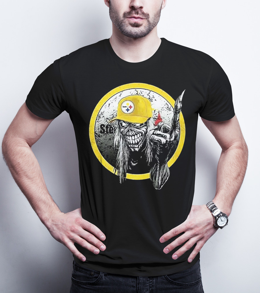 Pittsburgh Steelers Skull Fan T-Shirt