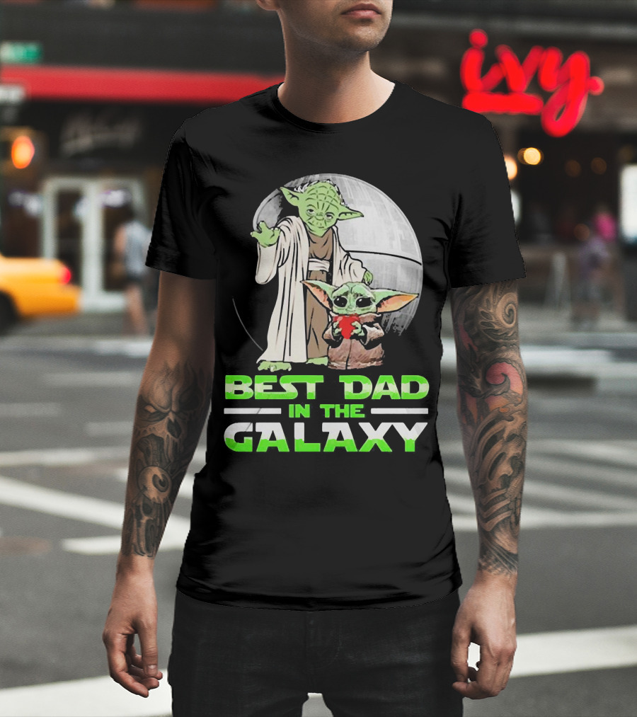 Best Dad In The Galaxy With Yoda And Baby Yoda T-Shirt