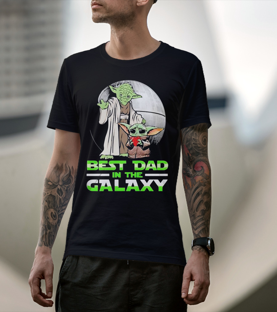 Best Dad In The Galaxy With Yoda And Baby Yoda T-Shirt