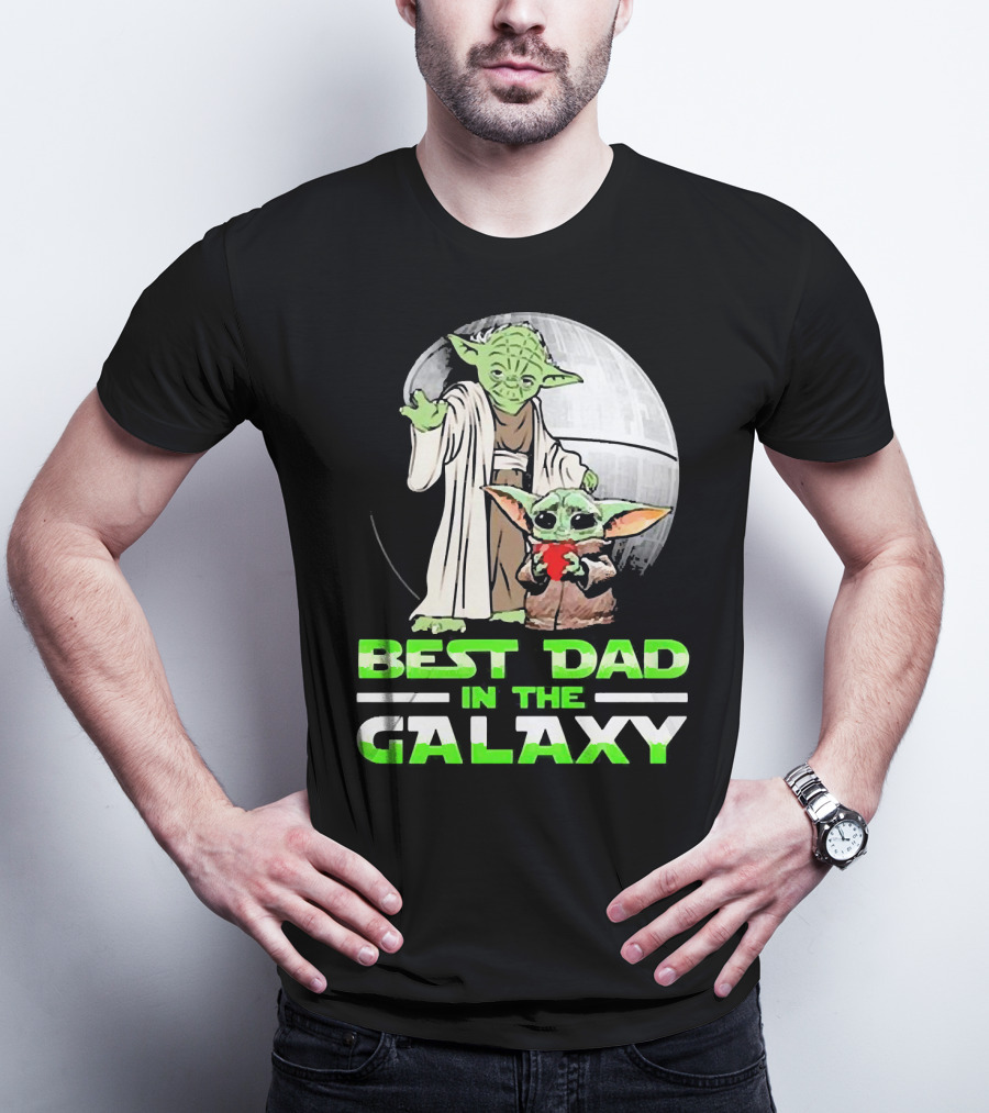 Best Dad In The Galaxy With Yoda And Baby Yoda T-Shirt