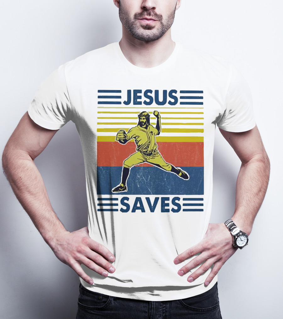 Jesus Saves Baseball Pitcher T-Shirt