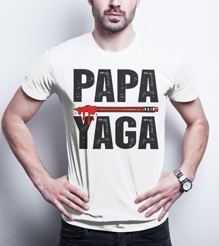 Pencil Papa Yaga Blood Dripping Text T-Shirt