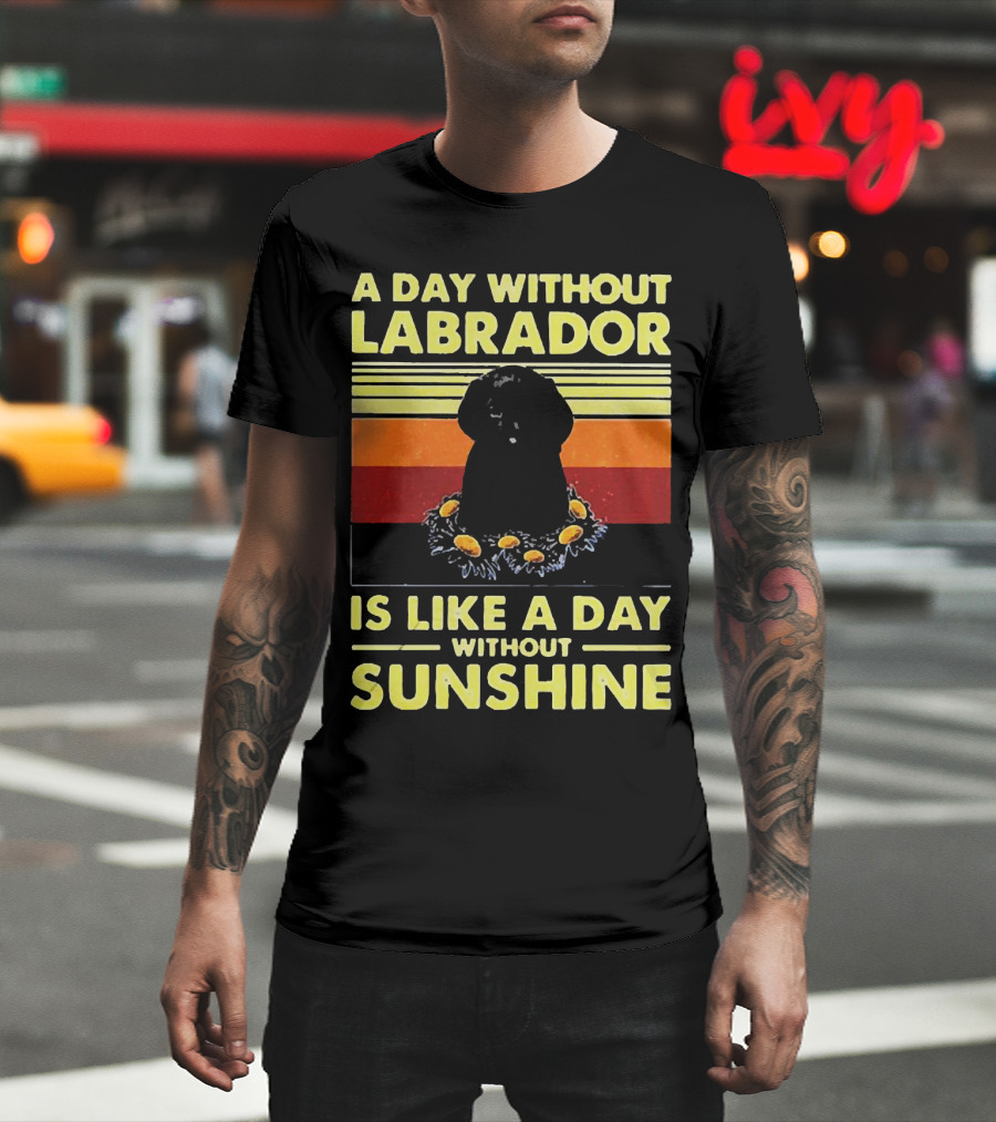 A Day Without Labrador Is Like A Day Without Sunshine Retro Sunset T-Shirt
