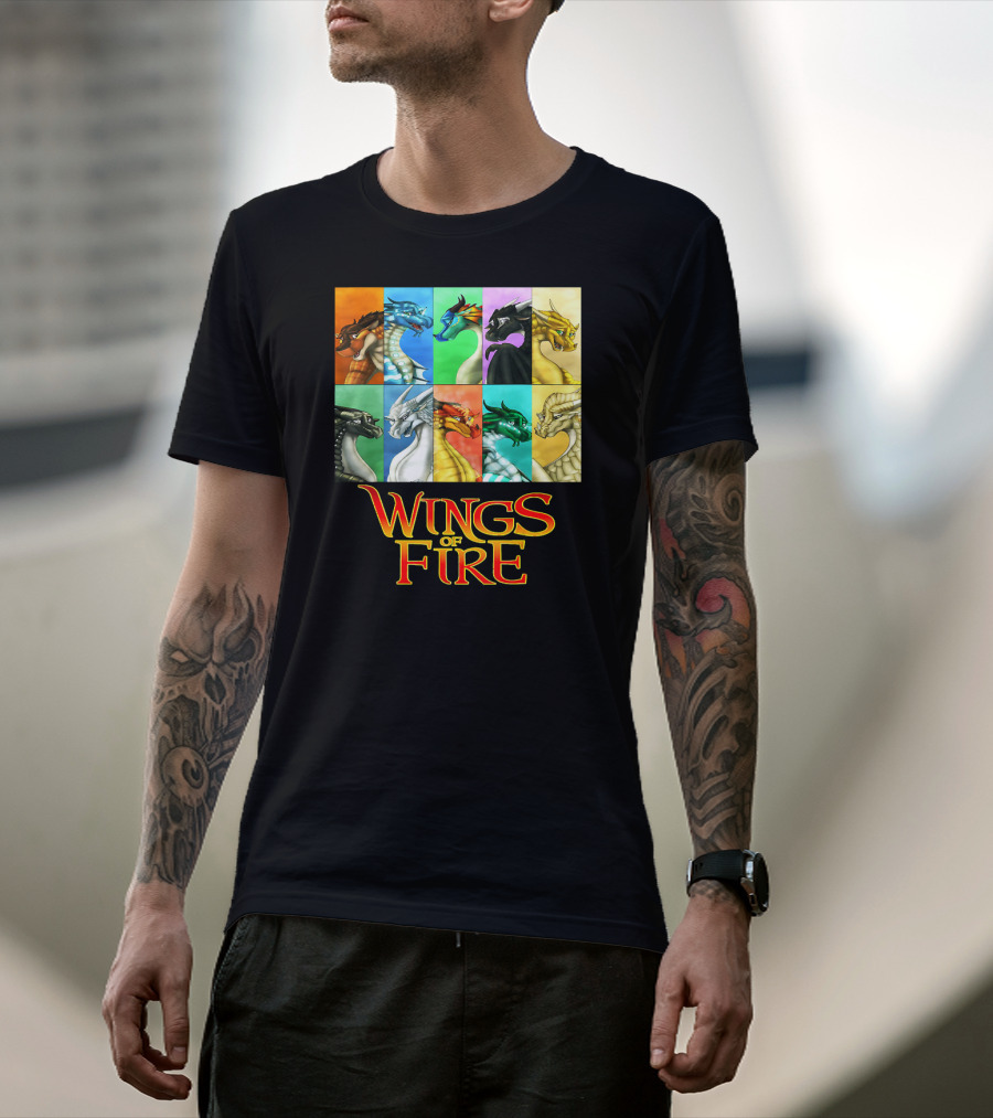 Wings Of Fire Nine Dragonets Colorful Panel T-Shirt