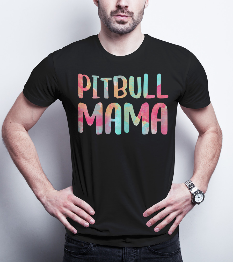 Prideful Colorful Pitbull Mama T-Shirt