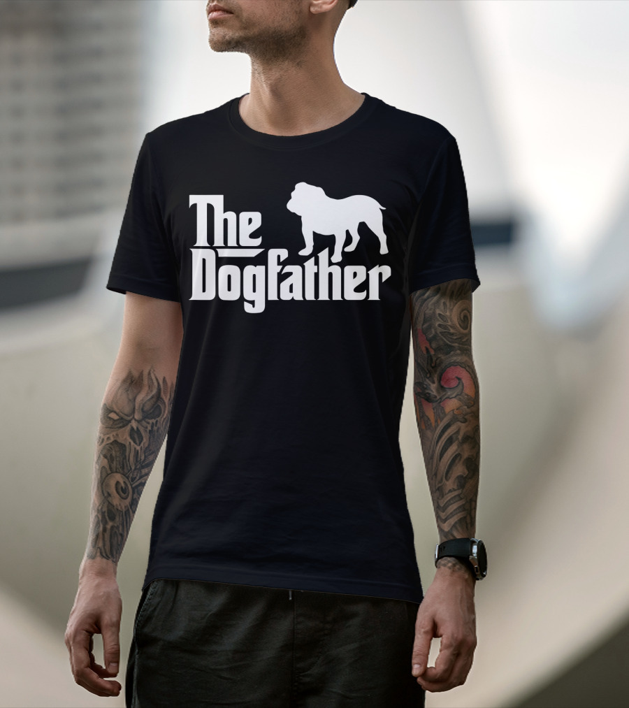 The Dogfather English Bulldog Dad Mens T-Shirt