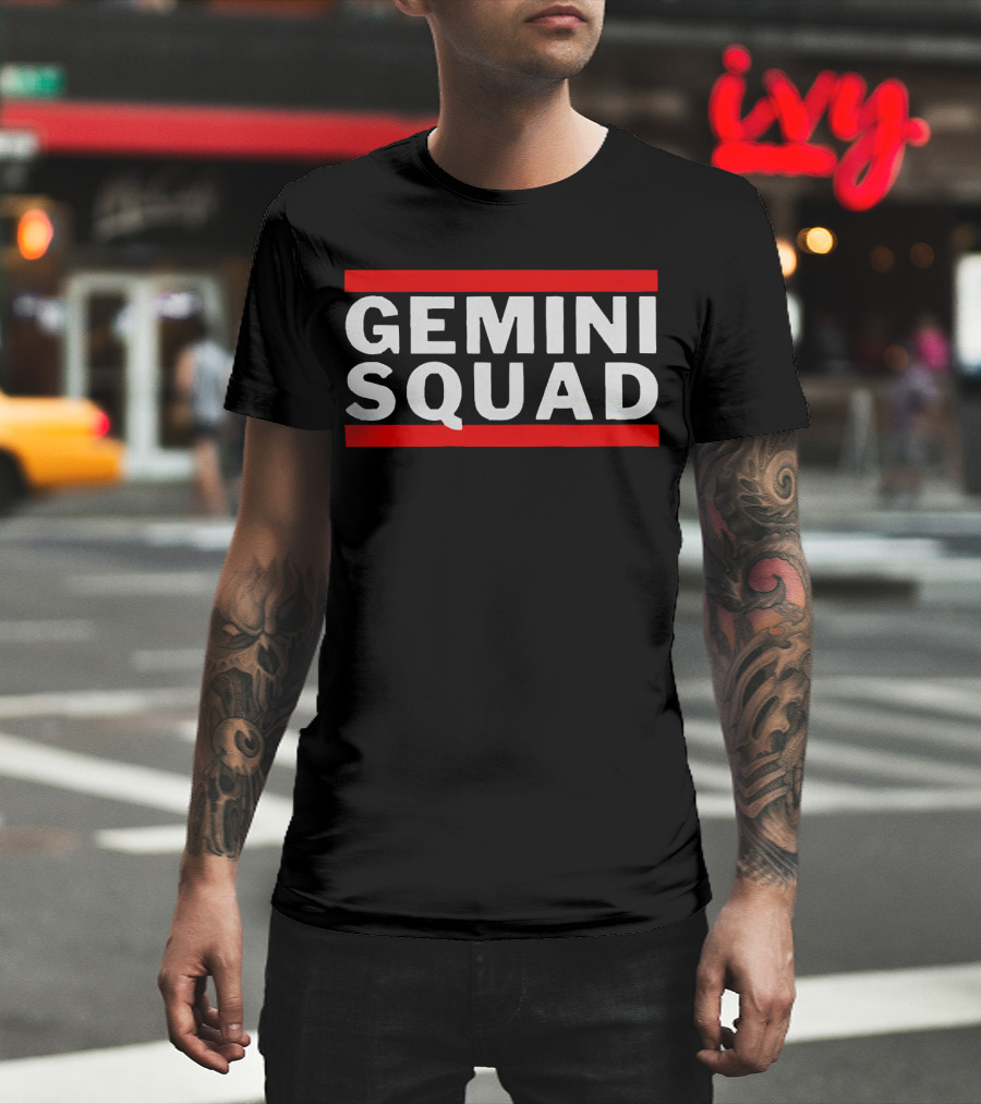 GEMINI SQUAD Bold Red Accent T-Shirt