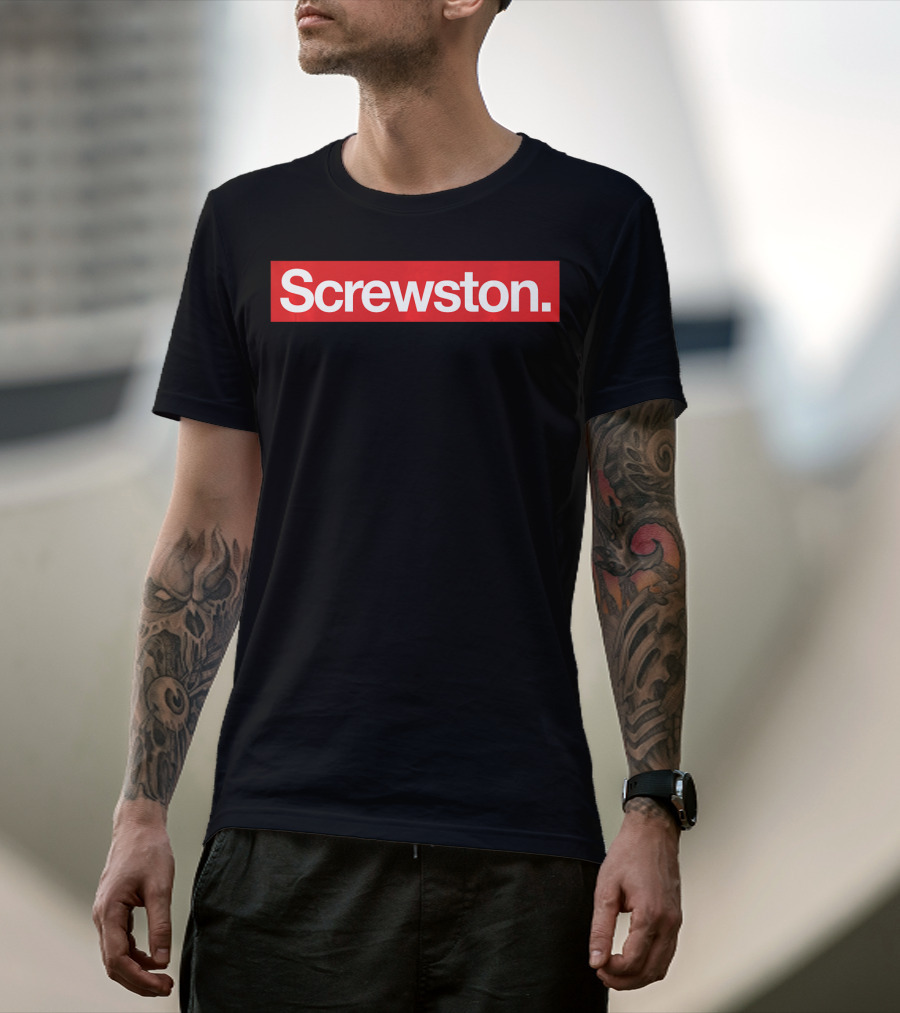 Screwston Houston Box Logo Premium Fitted T-Shirt