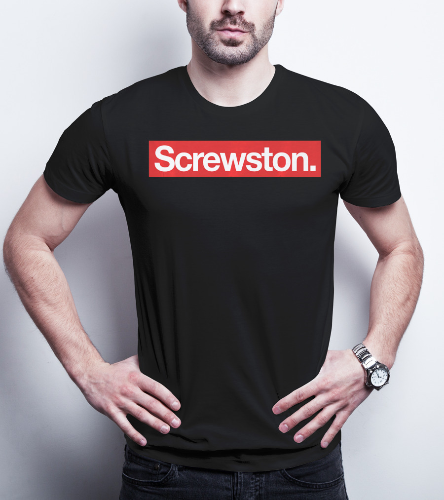 Screwston Houston Box Logo Premium Fitted T-Shirt