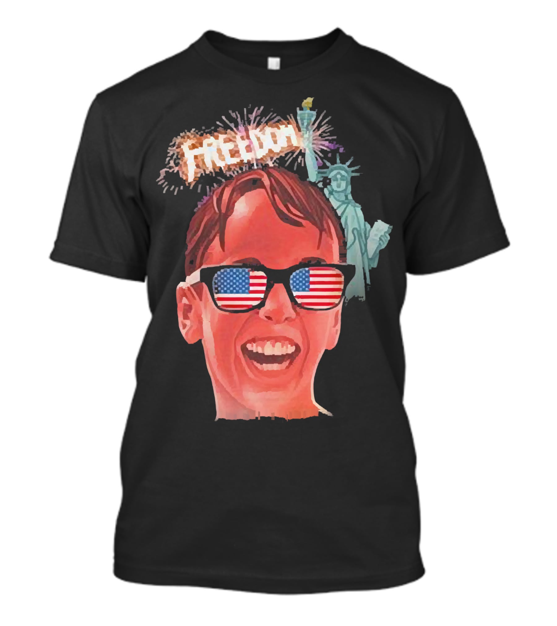Michael Squints Palledorous Freedom USA Flag Statue Of Liberty T-Shirt