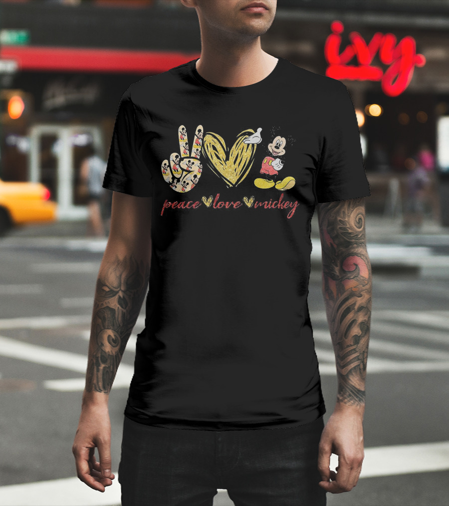 Peace Love Mickey Mouse Vintage Iconic Disney T-Shirt