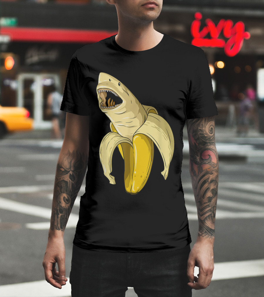 Banana Shark Banana Themed Shark Themed Party Banana Shark T-Shirt