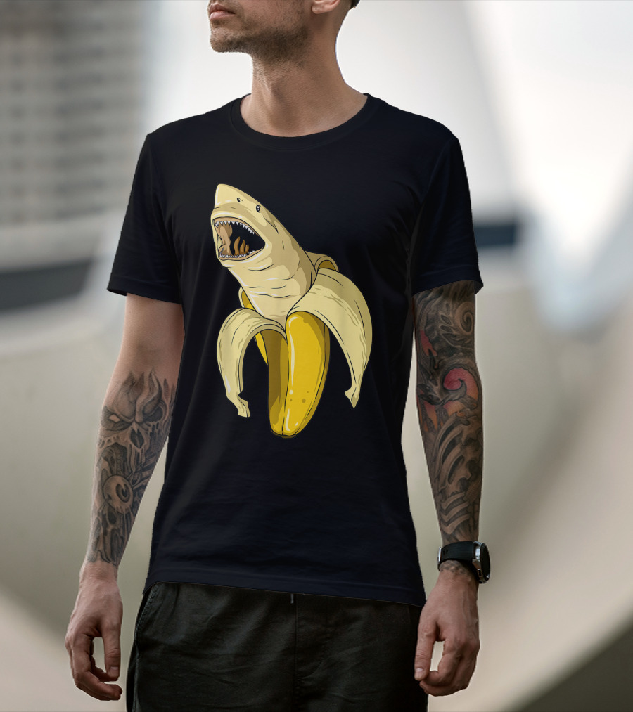 Banana Shark Banana Themed Shark Themed Party Banana Shark T-Shirt