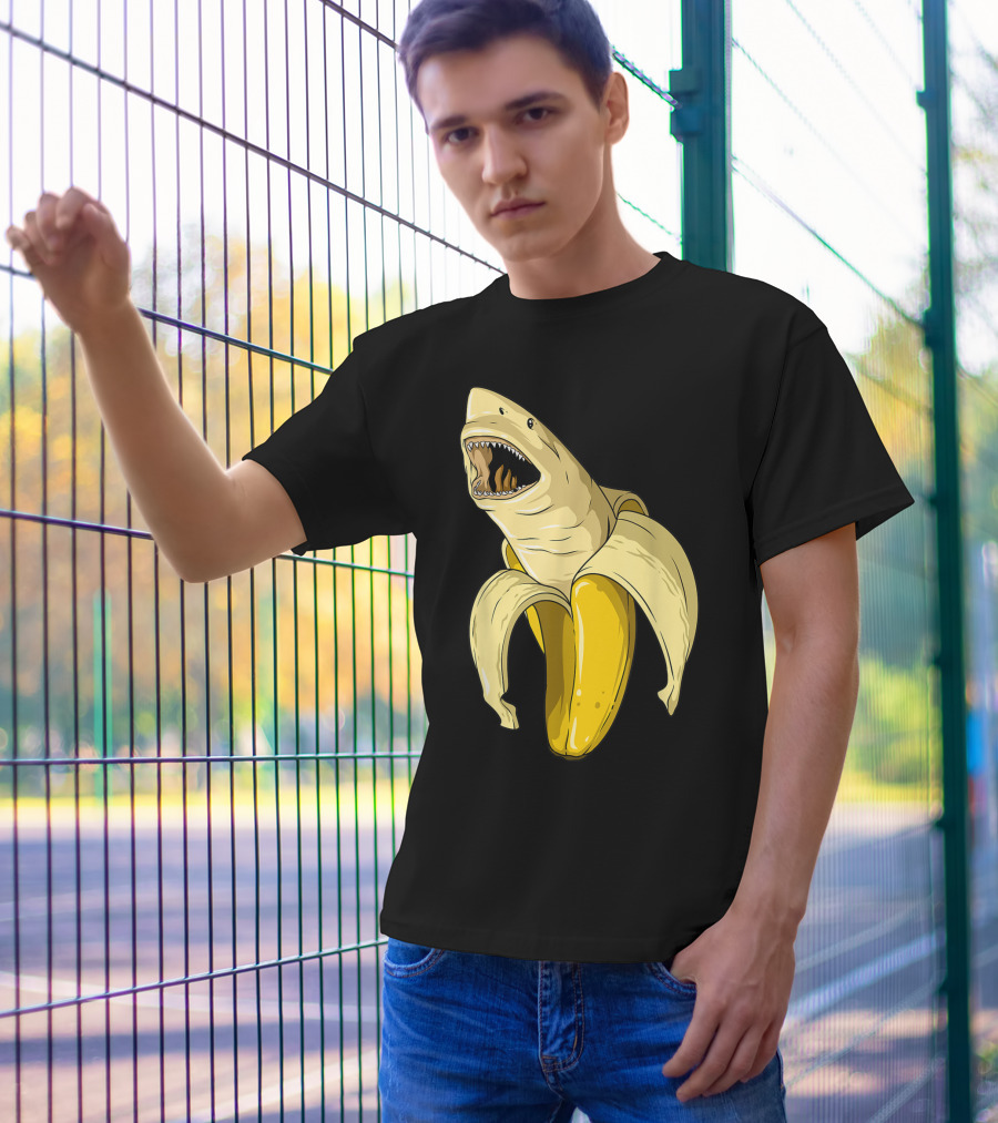 Banana Shark Banana Themed Shark Themed Party Banana Shark T-Shirt