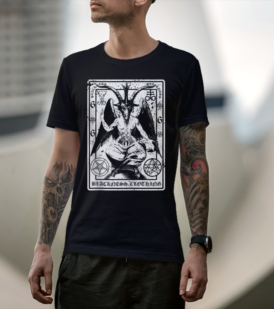 Blackness Clothing Baphome Satanic Dark Art Evil 666 Luzifer T-Shirt