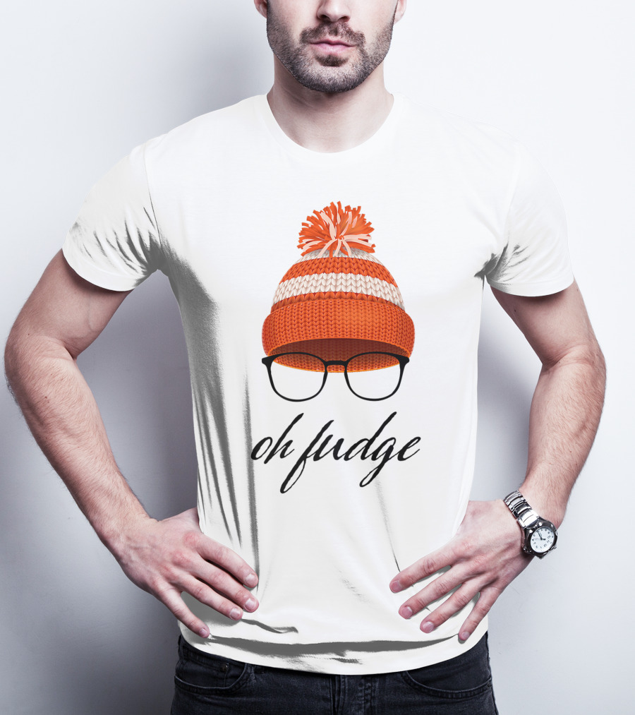Oh Fudge Christmas Movie Orange Hat And Glasses T-Shirt